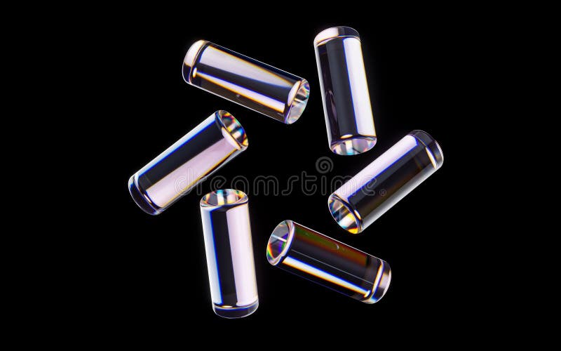 Glass Geometries with Dispersion Colors, 3d Rendering Stock ...