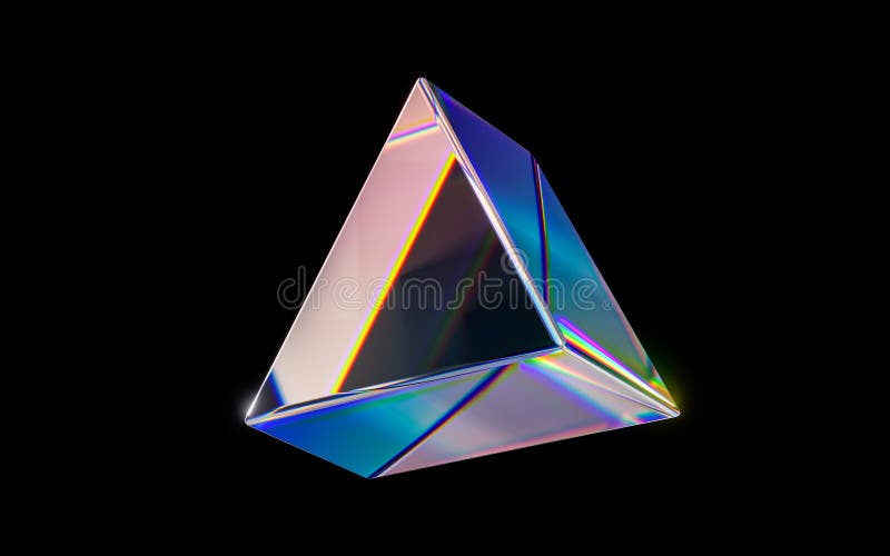 Glass Geometries with Dispersion Colors, 3d Rendering Stock ...