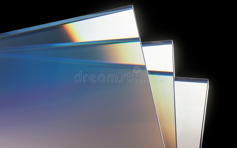 Glass Geometries with Dispersion Colors, 3d Rendering Stock ...