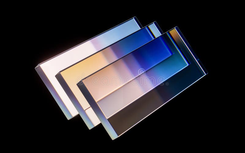 Glass Geometries with Dispersion Colors, 3d Rendering Stock ...