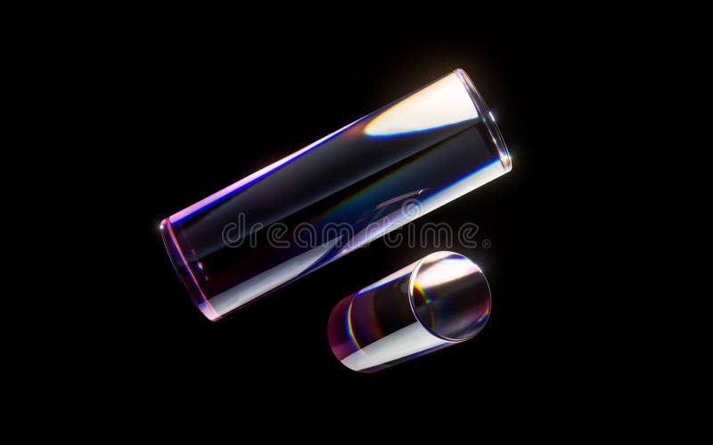 Glass Geometries with Dispersion Colors, 3d Rendering Stock ...