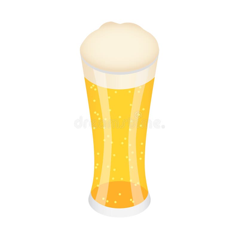 Glass of German Beer Icon, Isometric Style Stock Illustration ...
