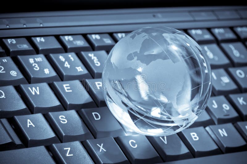 Globe on Keyboard, Internet Concept Stock Image - Image of connect ...