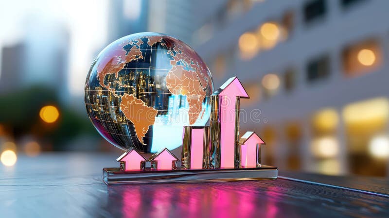 Global Growth and Progress stock illustration. Illustration of chart ...