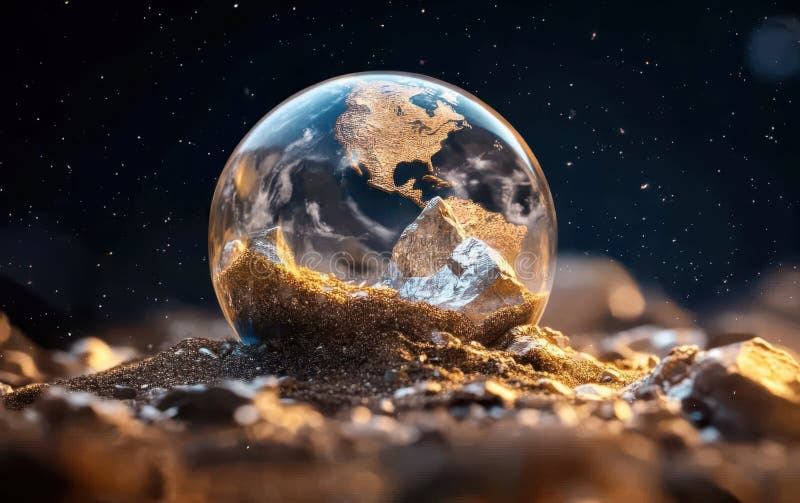 A Glass Globe Containing a Detailed World Map Inside. Stock Photo ...