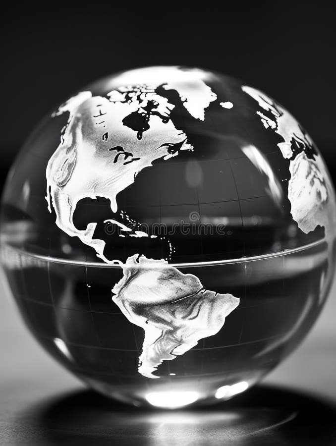 Glass Globe with Continents Stock Image - Image of classroom ...