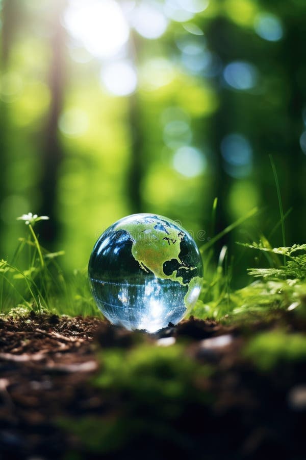 A Glass Globe Placed in a Serene Forest Setting. Suitable for ...