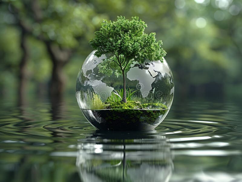 Glass Globe Reflecting the Surrounding Environment Stock Image - Image ...