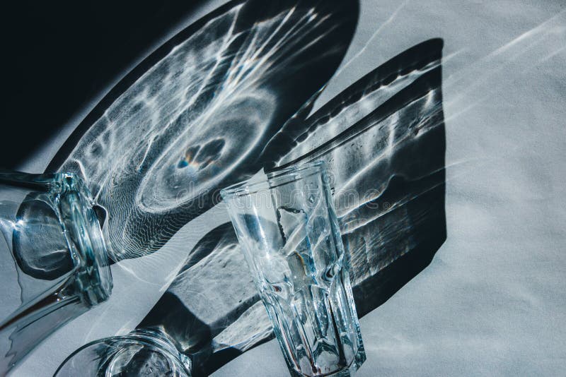 Glass Goblets Cast Beautiful Shadow and Beautiful Caustic Effect As ...