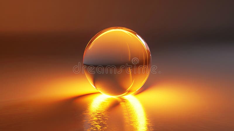 Glass Gold Ball with Reflection Stock Illustration - Illustration of ...