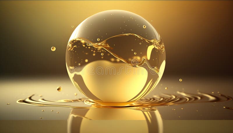 Glass Golden Ball.Golden Background.Generative Ai Stock Vector ...
