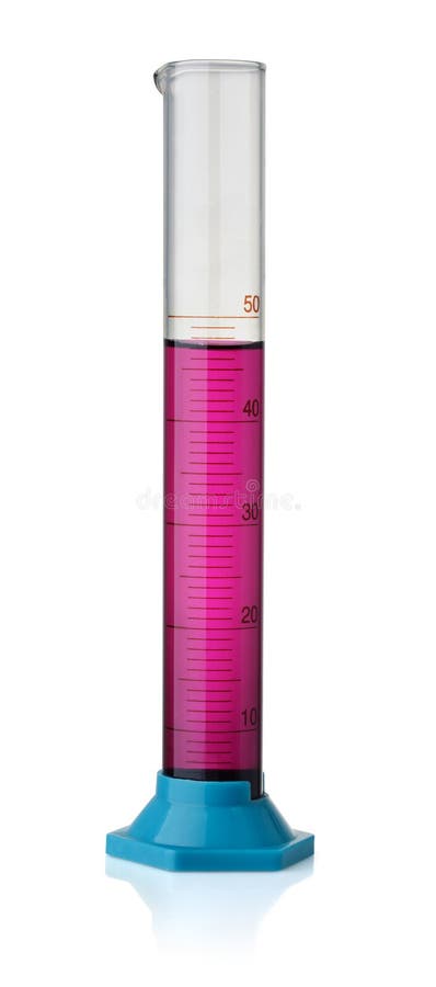 Glass Graduated Measuring Cylinder with Red Solution Stock Image ...