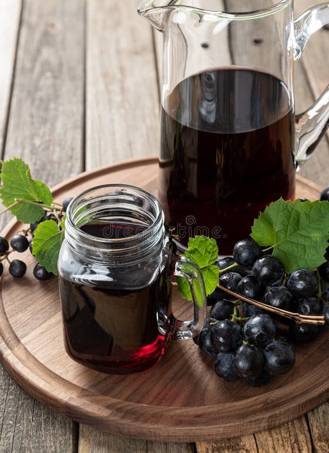 Glass of Grape Juice and Fresh Grapes Stock Photo - Image of closeup ...