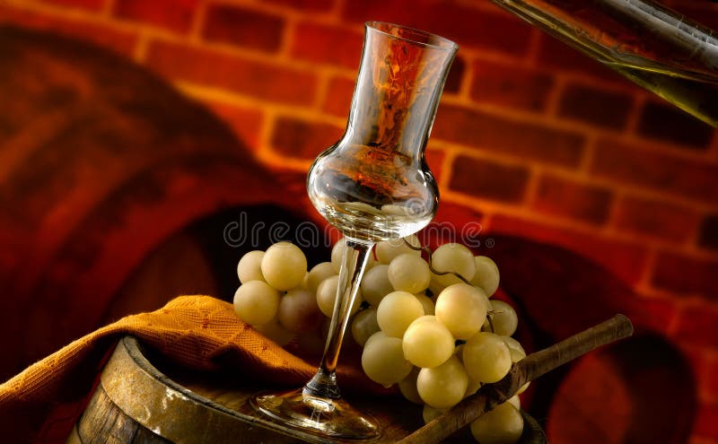 Glass of grappa stock photo. Image of primer, brandy - 38858526