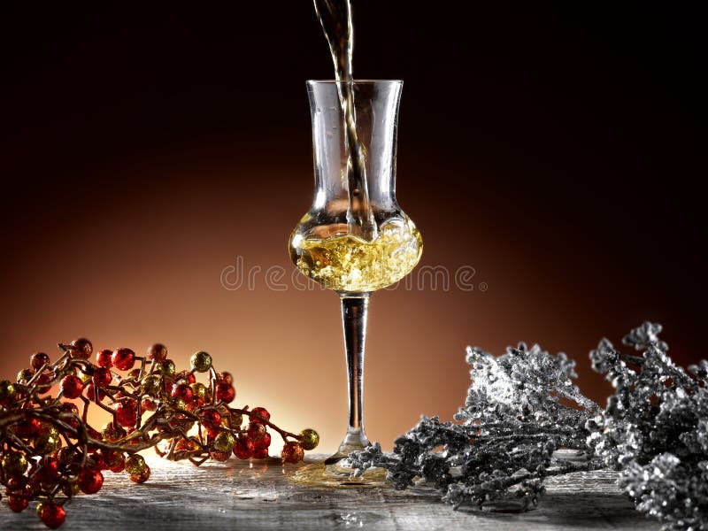 Glass of grappa stock image. Image of barrel, schnapps - 38857883