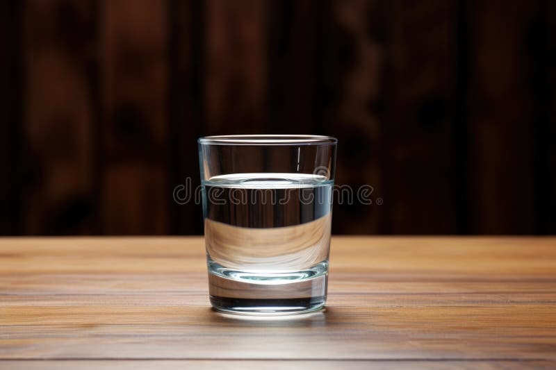 Glass Half Filled with Water, Placed on a Table Stock Photo - Image of ...