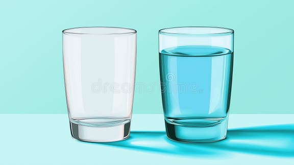 Glass Half Full or Half Empty, Cool Graphic Stock Photo - Image of ...