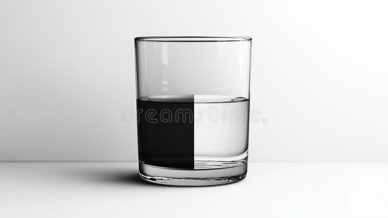 Glass Half Full or Half Empty, Cool Graphic Stock Image - Image of ...