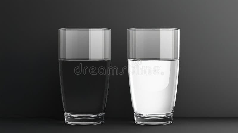 Glass Half Full or Half Empty, Cool Graphic Stock Photo - Image of full ...