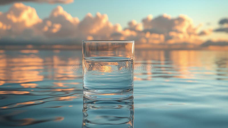 Glass Half Full or Half Empty, Cool Graphic Stock Image - Image of ...