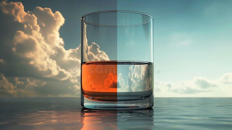 Glass Half Full or Half Empty, Cool Graphic Stock Photo - Image of ...