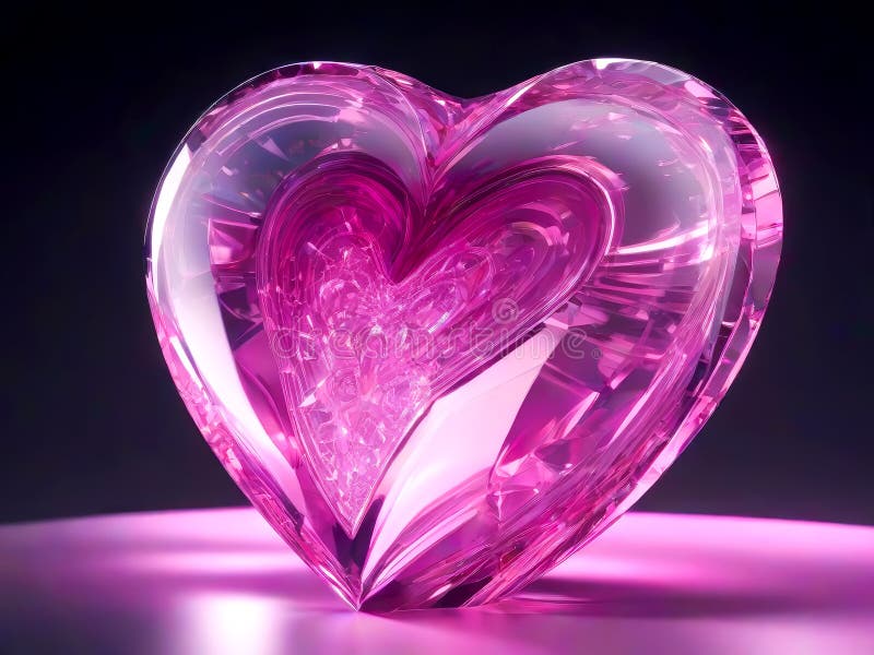 Glass heart. Love symbol stock illustration. Illustration of concept ...