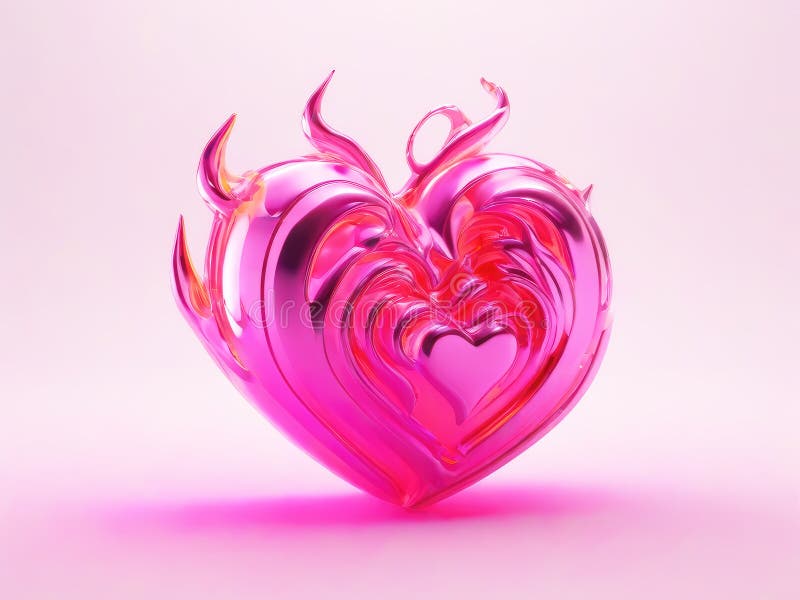 Glass heart. Love symbol stock illustration. Illustration of february ...