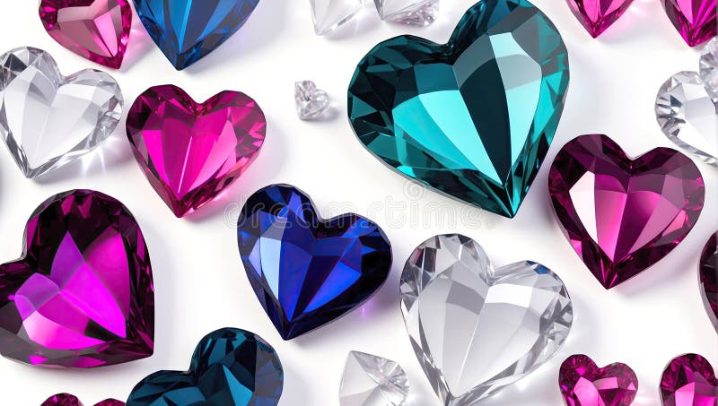 Glass hearts. Love symbol stock illustration. Illustration of love ...