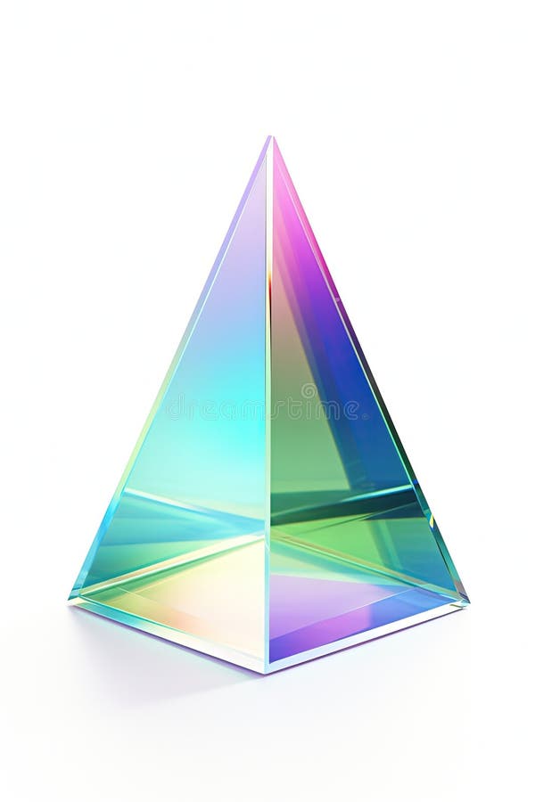 Glass Holographic Prism on a White Background. Stock Illustration ...
