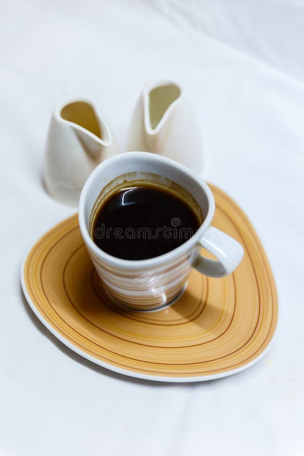 A Glass of Hot Coffee with Milk Ans Sugar Stock Image - Image of break ...