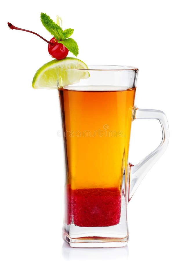 Glass of Hot Fruit Tea with Fresh Mint Stock Photo - Image of cherry ...