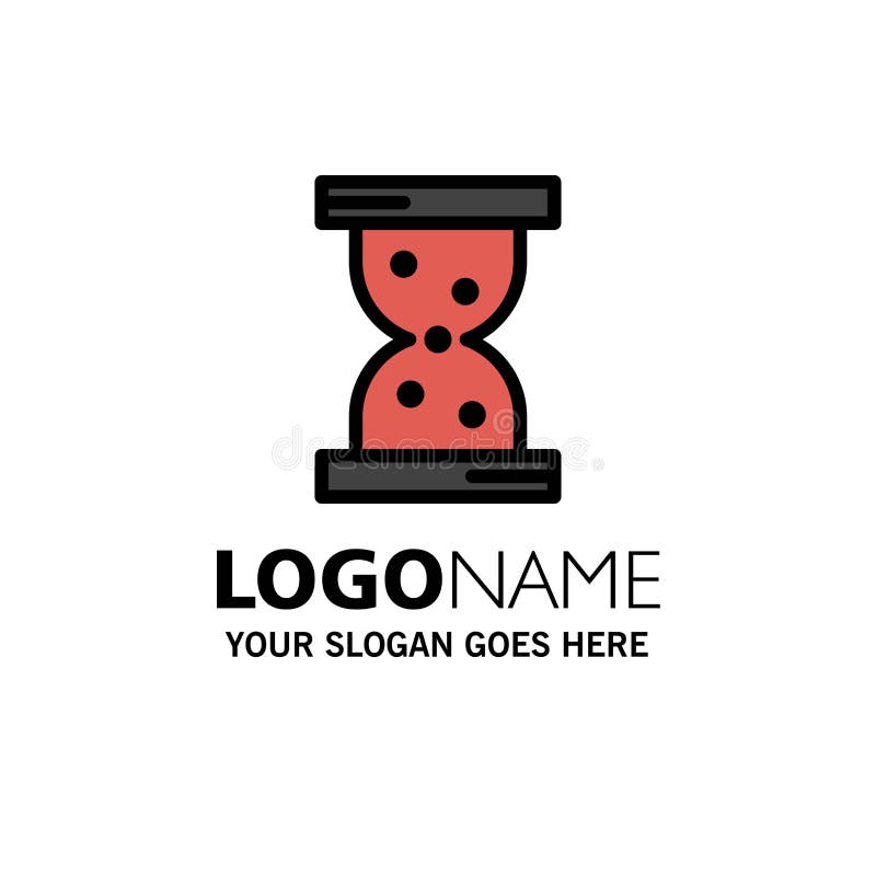 Glass, Hour, Watch Business Logo Template. Flat Color Stock Vector ...