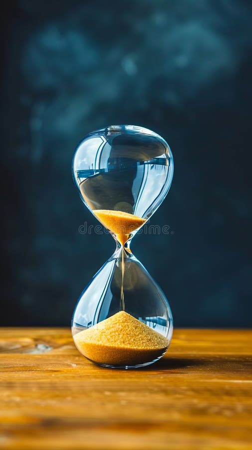 A Glass Hourglass with Sand Inside Stock Photo - Image of fall, glass ...