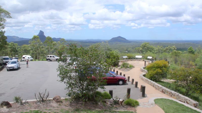 Glass House Mountains Lookout Stock Video Footage - Video of elevation ...
