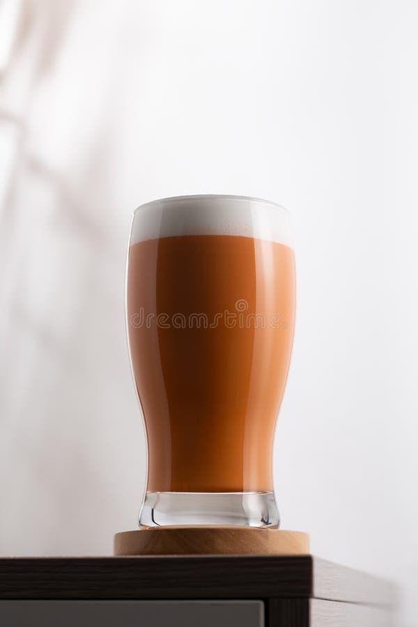 A Glass of Ice Milk Tea and Milk Foam Stock Image - Image of tarik ...