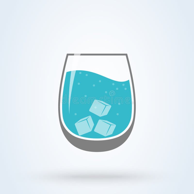 Glass Ice Water Flat. Vector Simple Modern Icon Design Illustration ...