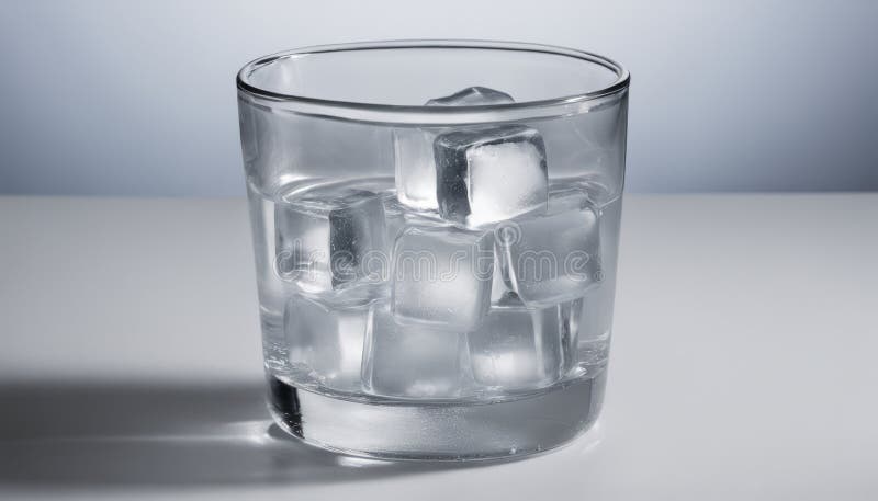 A Glass of Ice Water on a Table Stock Illustration - Illustration of ...