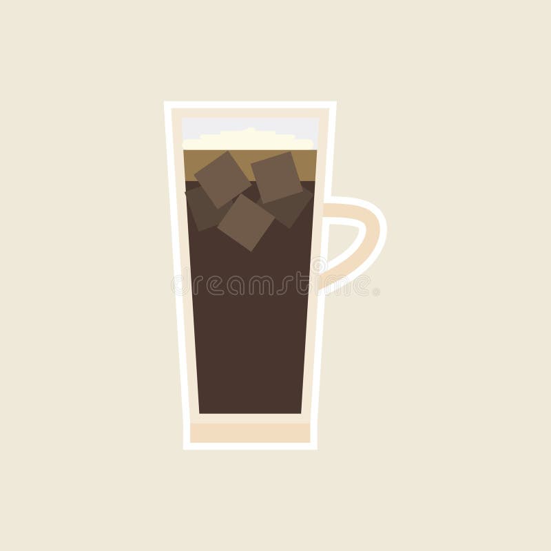 A Glass of Iced Coffee Flat Design Vector Illustration Stock Vector ...