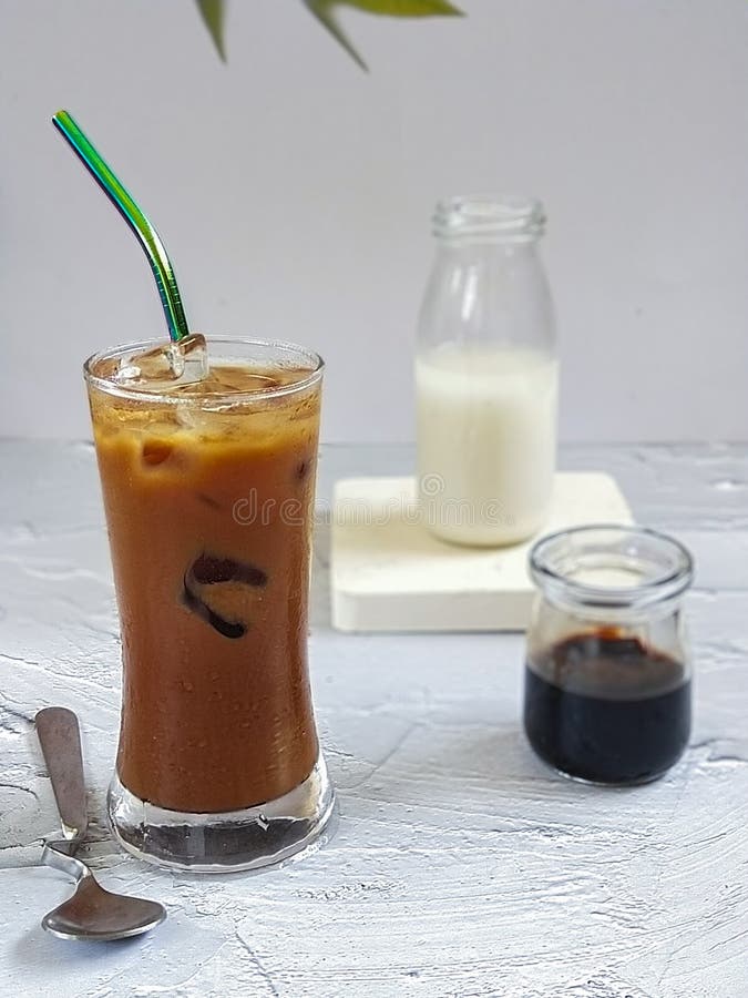 A Glass of Iced Coffee Shot Using Triangle Composition Stock Image ...