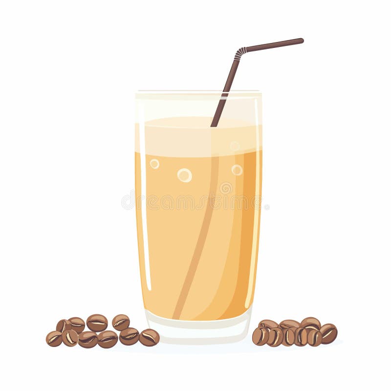 Iced Coffee Latte with Swirl of Cinnamon and Sweetener on Top Stock ...