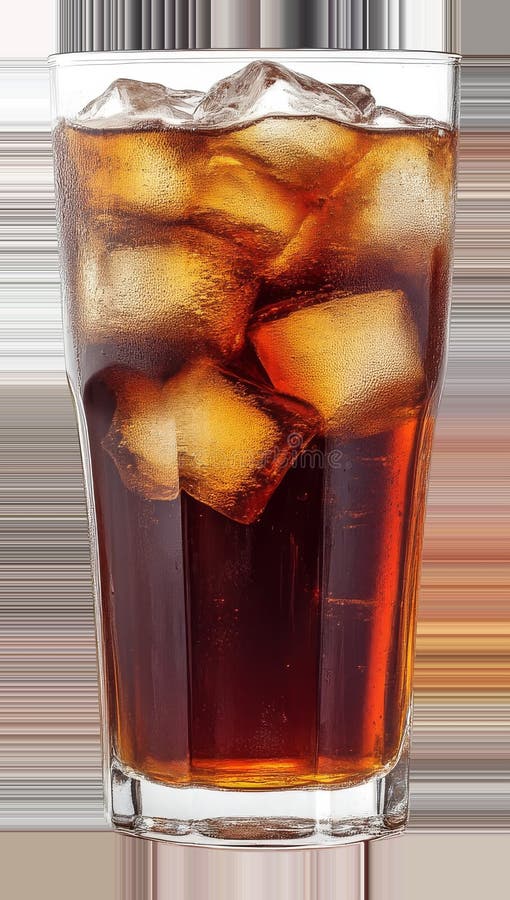 Glass of Iced Cola with Ice Cubes, Refreshing Beverage Concept Stock ...