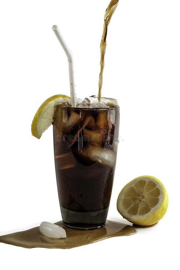 A Glass of Iced Soda with Lemon Stock Image - Image of lemon, drink ...