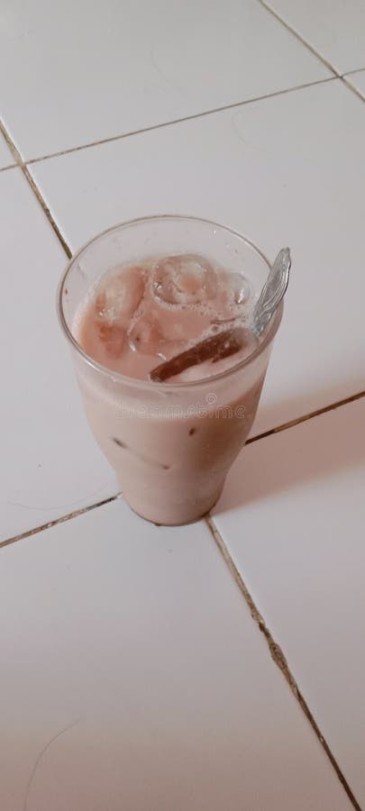A Glass of Iced Sweet Chocolate Milk Stock Photo - Image of sweet ...