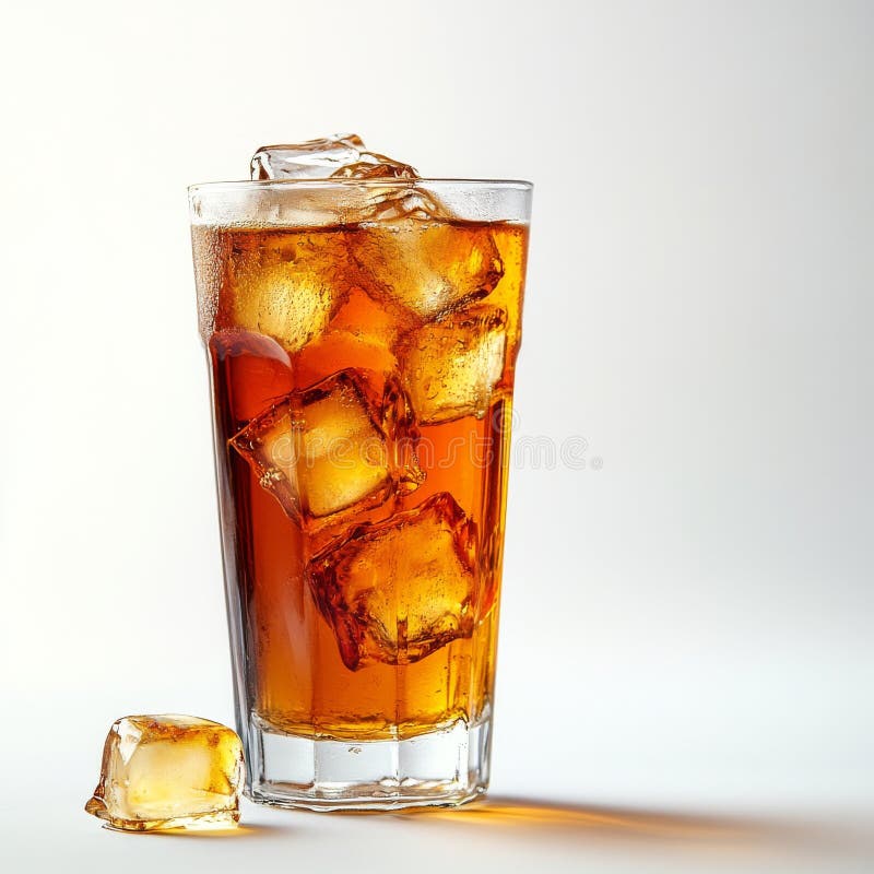 A Glass of Iced Tea with Ice Cubes in it Stock Illustration ...