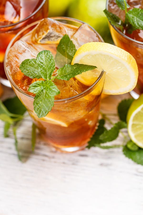 Glass of iced tea stock image. Image of summer, refreshing - 41646785