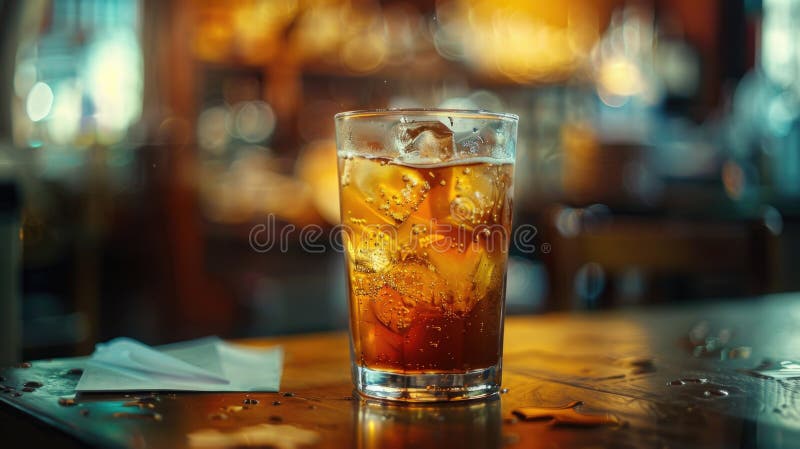 A Glass of Iced Tea on a Table, Perfect for Summer Beverage Concepts ...