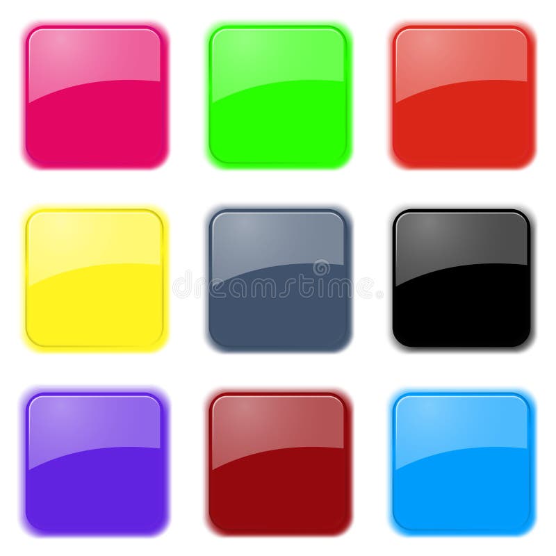 Set of Colorful App Icon Frames, Templates, Buttons. Set 15 Stock ...