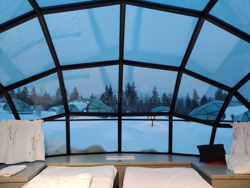 Glass Igloos, Saariselka, Finland Stock Image - Image of symmetry ...