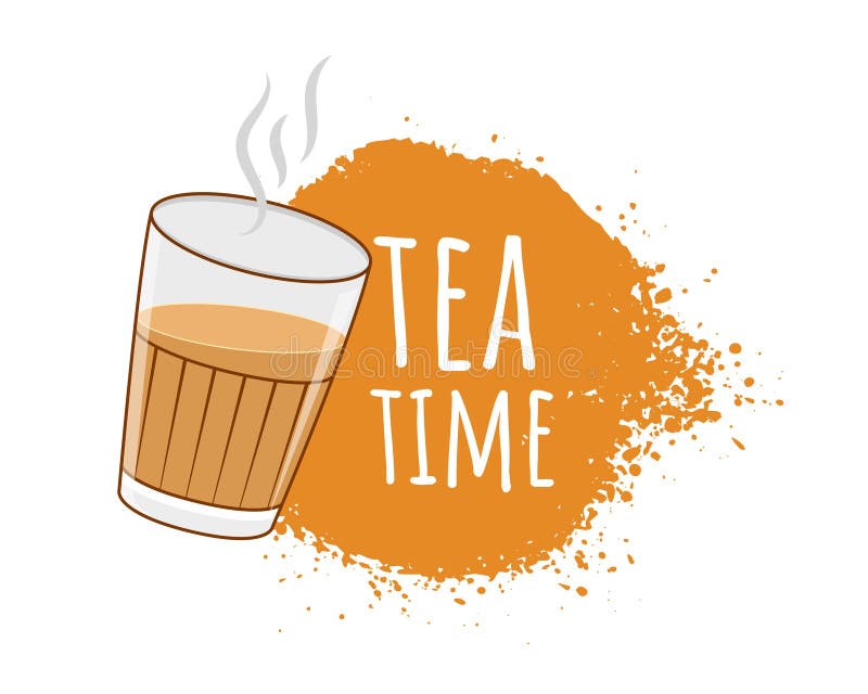 Glass of Indian Chai or Tea Time Poster Design Stock Vector ...