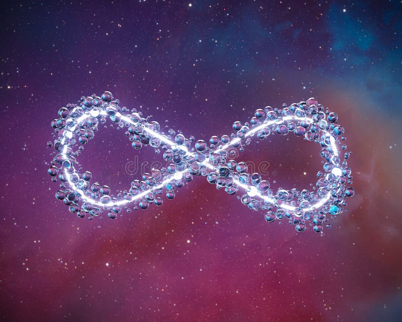 Glass Infinity Symbol in Space Stock Illustration - Illustration of ...